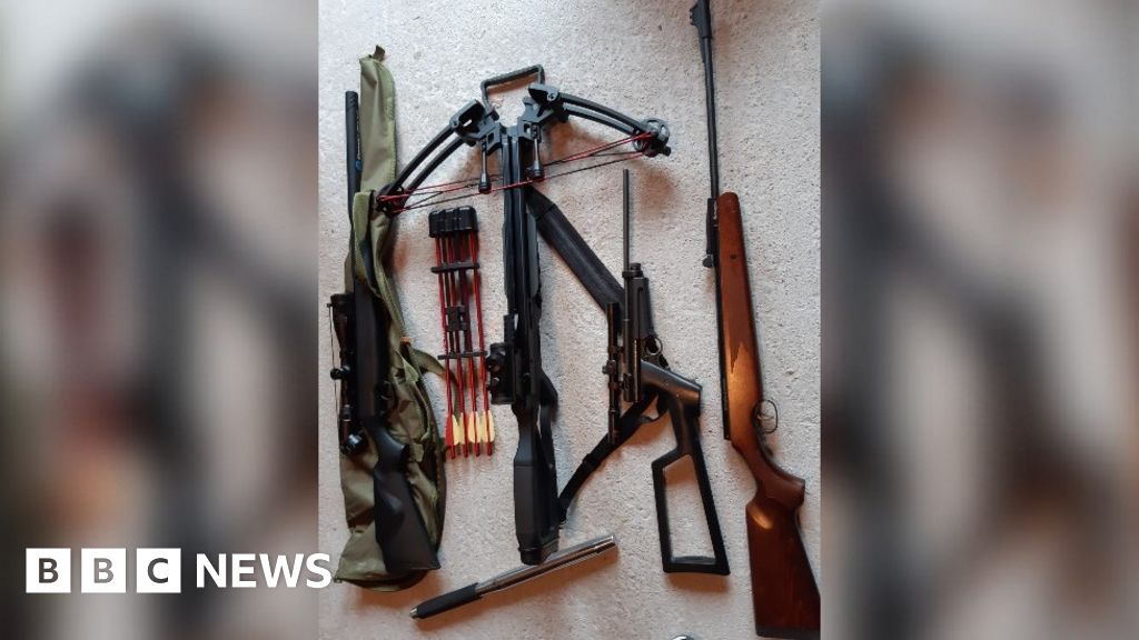 Weapons seized by Cheshire Police as seven arrested in drugs raids
