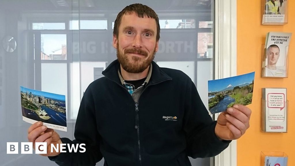 Postcards delivered to Big Issue North seller's pitch