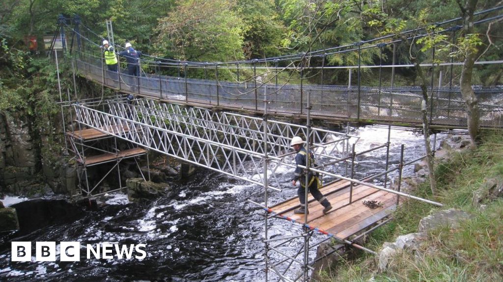 Teesdale's Wynch Bridge reopens after repairs