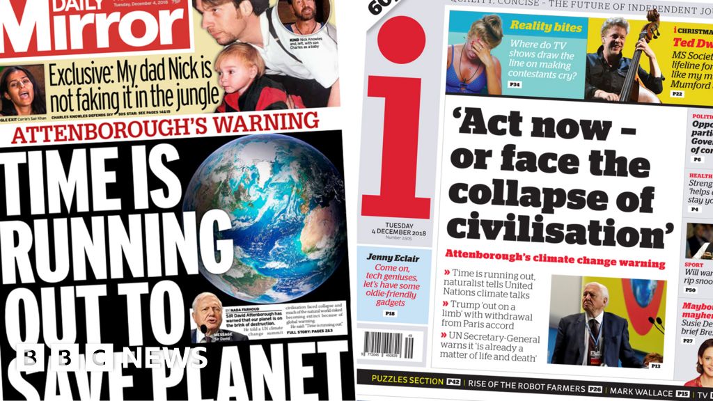 Newspaper headlines: Sir David Attenborough and Chris Grayling on front ...