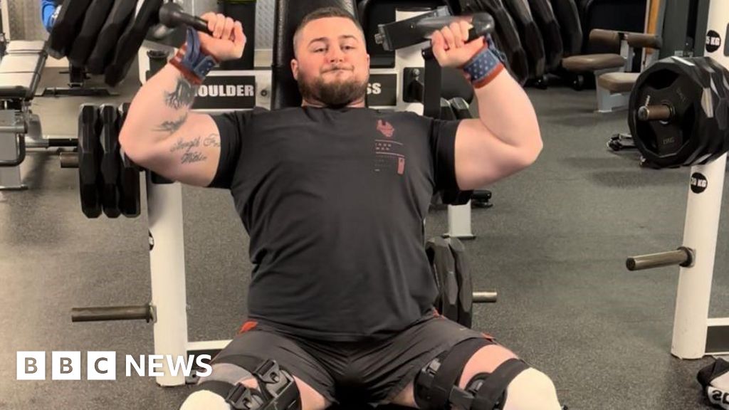 Cheshire strongman aims to compete again after horror injury - BBC News