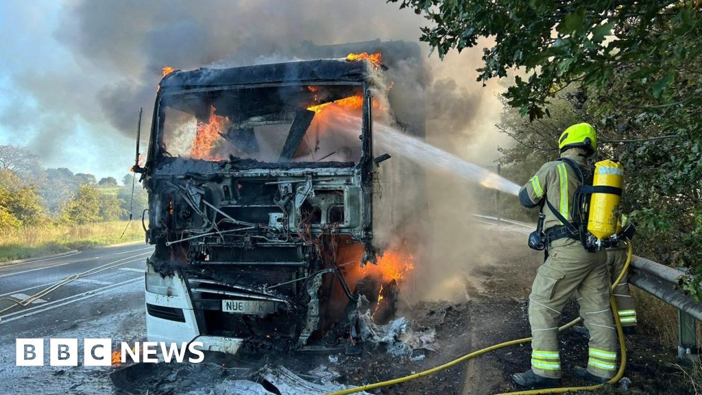 A47: Lorry fire shuts main road through Rutland