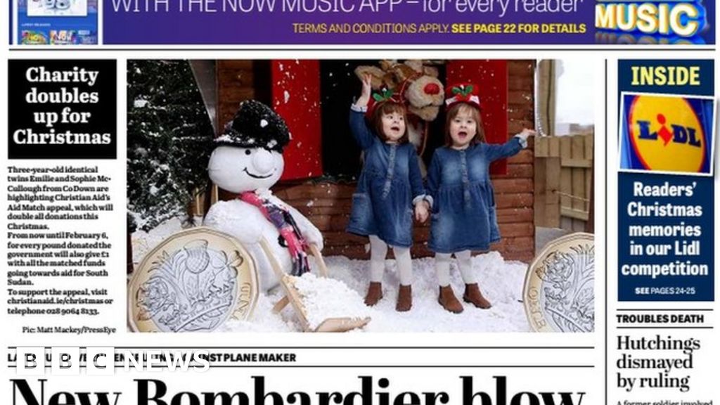 NI paper review: Trials, tariffs and 'Paddy' long legs - BBC News