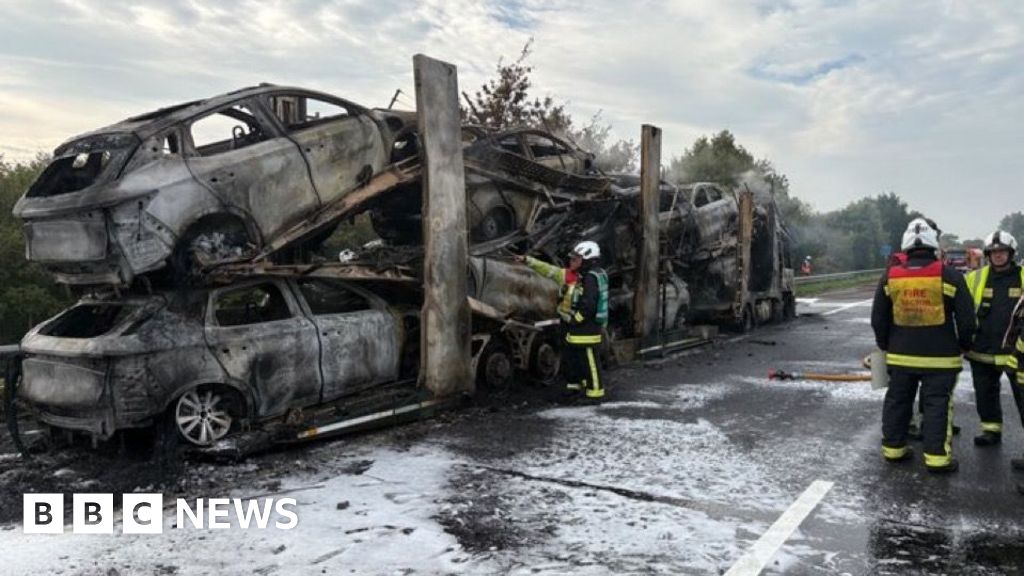 M5 in Devon fully reopened after car transporter fire