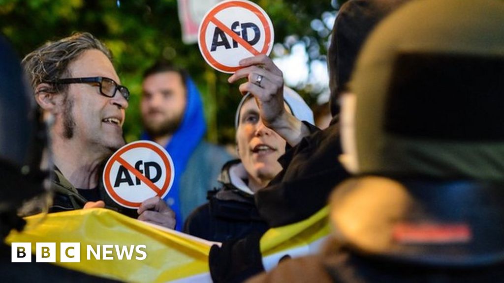 German election: 'We are the 87%,' say AfD opponents - BBC News