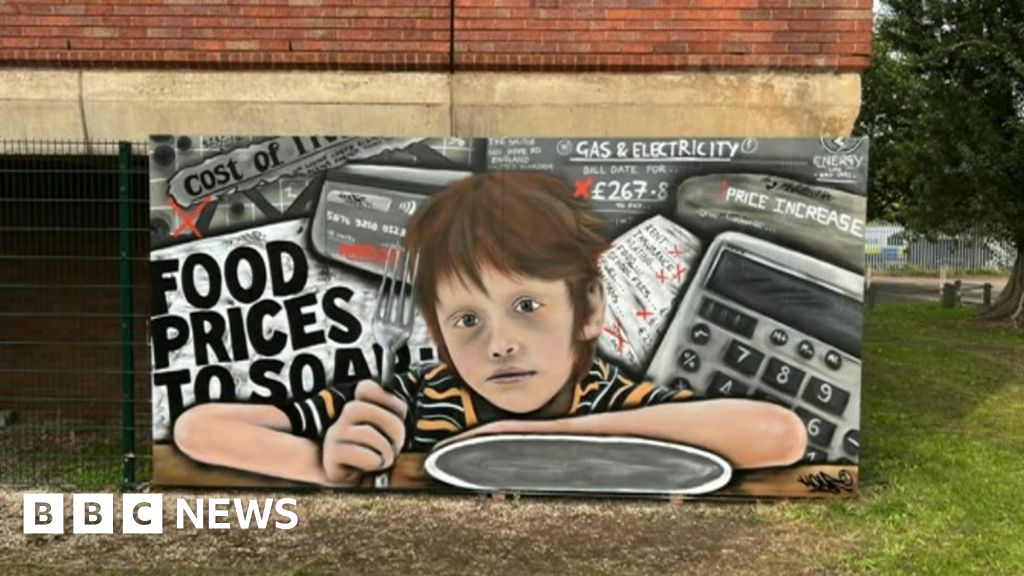 Lincolnshire artist's anger after cost of living mural removed - BBC News