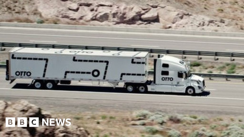 Otto offers retro-fit driverless lorries - BBC News