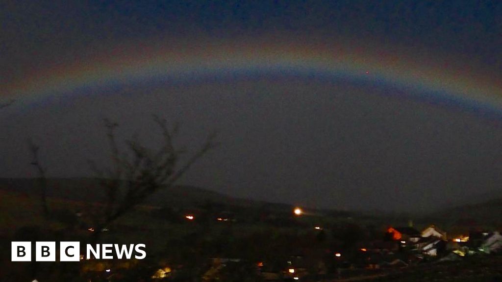 Moonbow over Cumbria heralds arrival of spring 2019 - BBC News