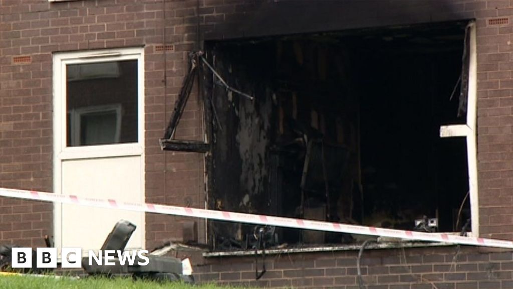 Baby girl and boy 'critical' after flats fire in Stoke-on-Trent - BBC News