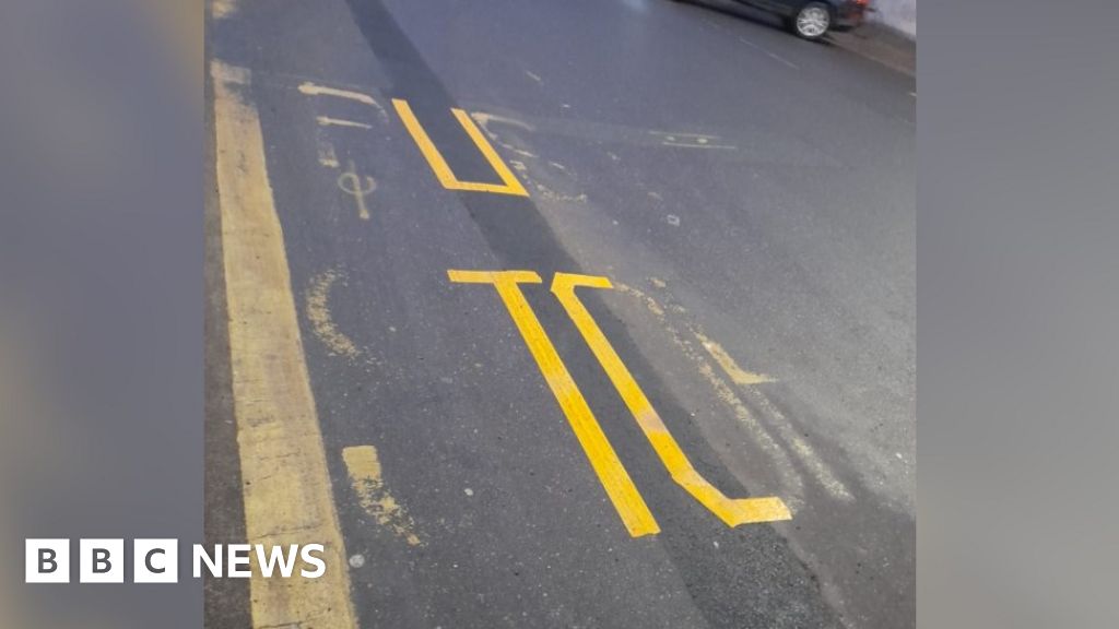 Partial Witham bus stop road re-painting branded ridiculous - BBC News