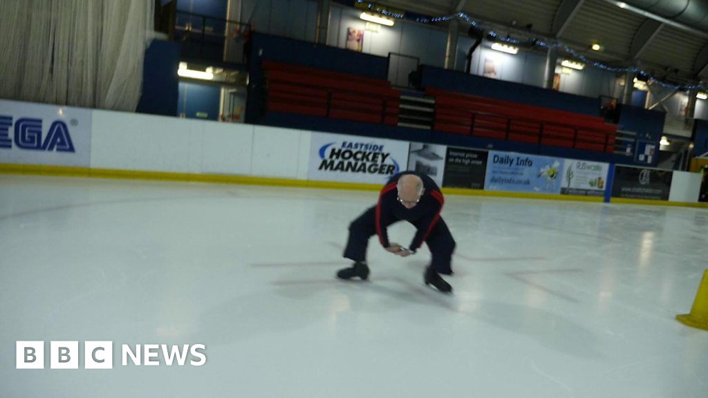 Ice skating grandad going strong at 82 - BBC News