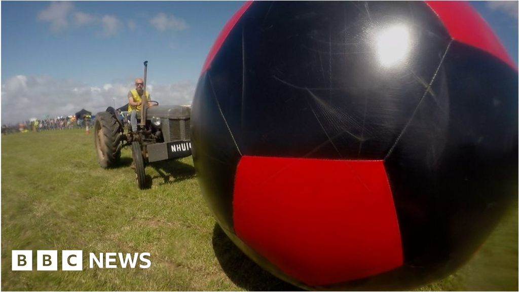Kingsbridge tractor football in a league of its own - BBC News