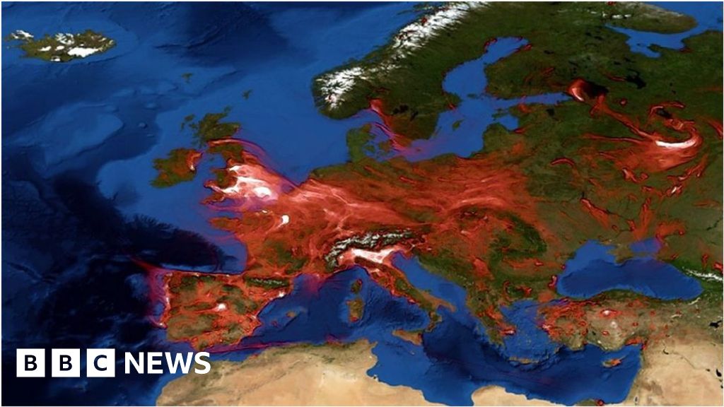 Watch how air pollution moves across Europe - BBC News