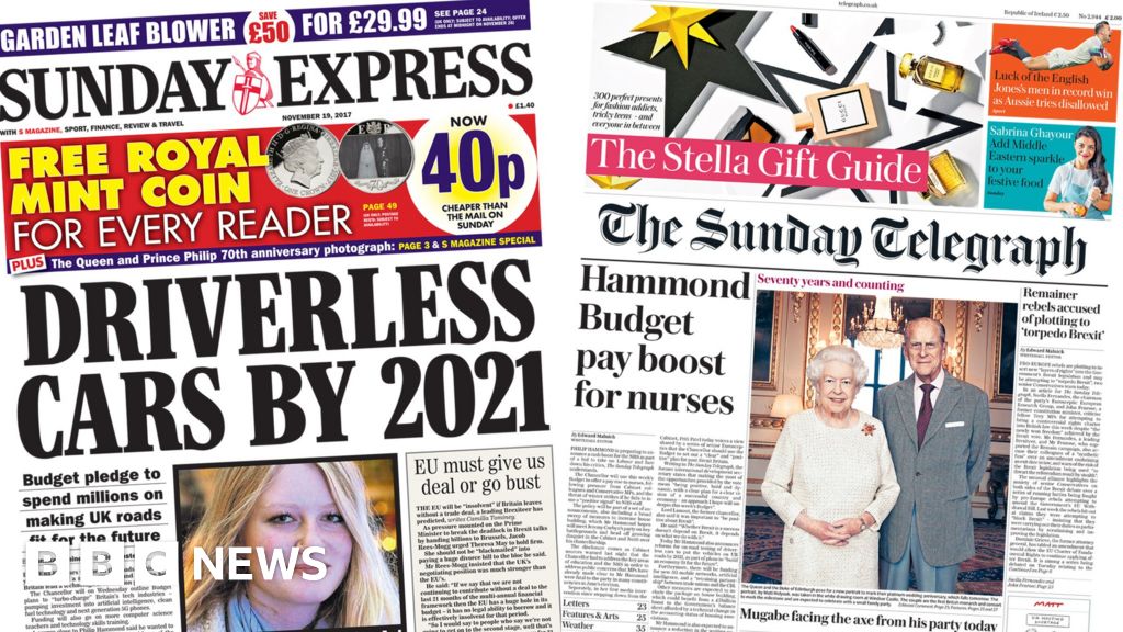 Newspaper headlines: Budget boost for driverless cars and NHS