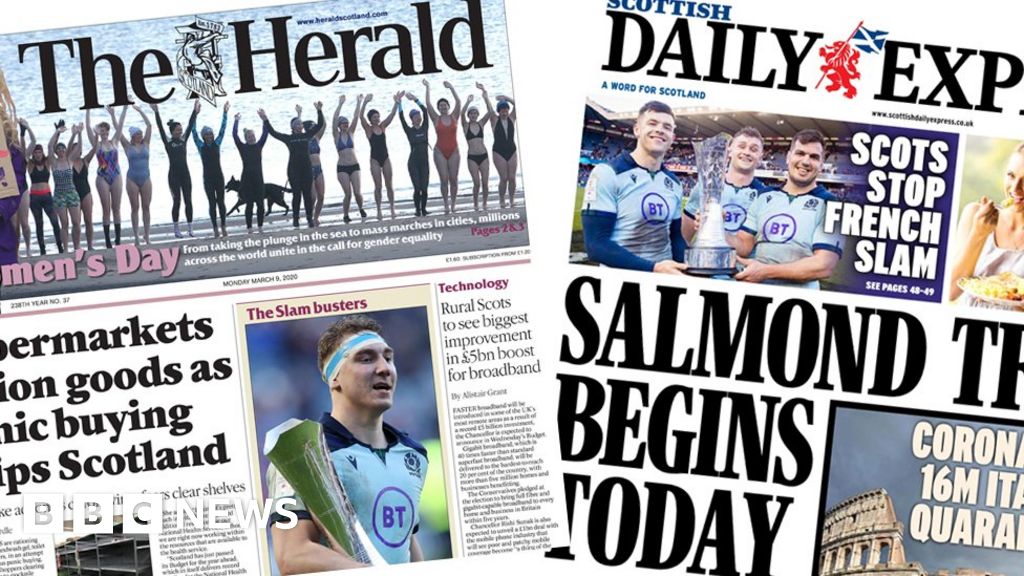 Scotland's papers: Panic buying and Alex Salmond trial begins - BBC News