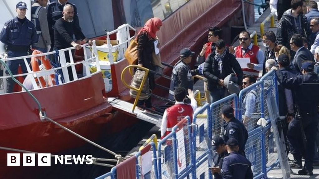 Migrants returned to Turkey from Greece under EU deal - BBC News