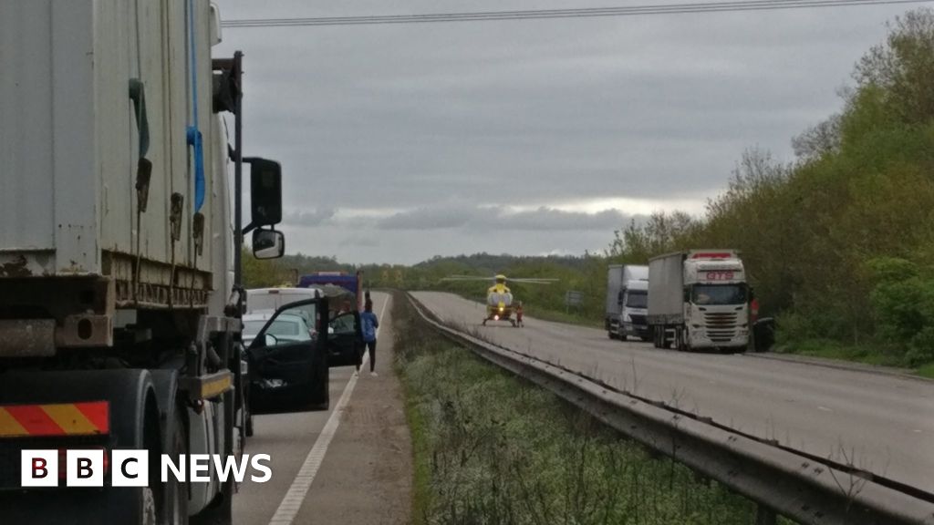 Motorbike rider seriously injured in Chester crash - BBC News