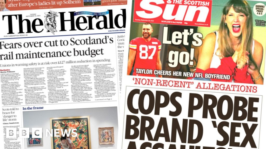 Scotland's papers: 'Scandalous' rail cuts and fresh Brand allegations