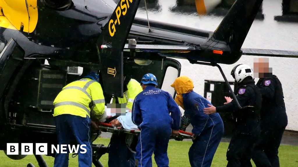 Ballycastle: Diver taken to hospital by PSNI helicopter - BBC News