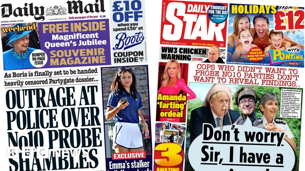 Newspaper headlines: Anger as Met probe impacts Gray partygate inquiry ...