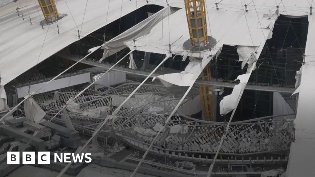 Storm Eunice: The O2 reopens after roof damaged during high winds