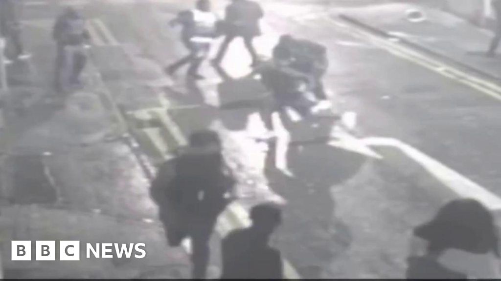 Leicester murder: CCTV shows fatal street brawl