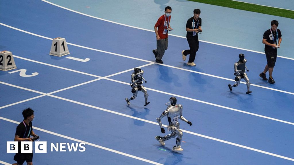 Robot athletes compete at the World Humanoid Games - BBC News