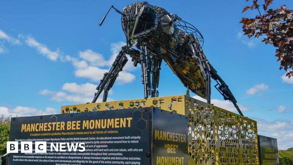 Anti-violence bee sculpture visits Walsall schools - BBC News