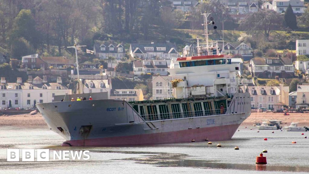 Cargo ship refloated after running aground in Teignmouth harbour