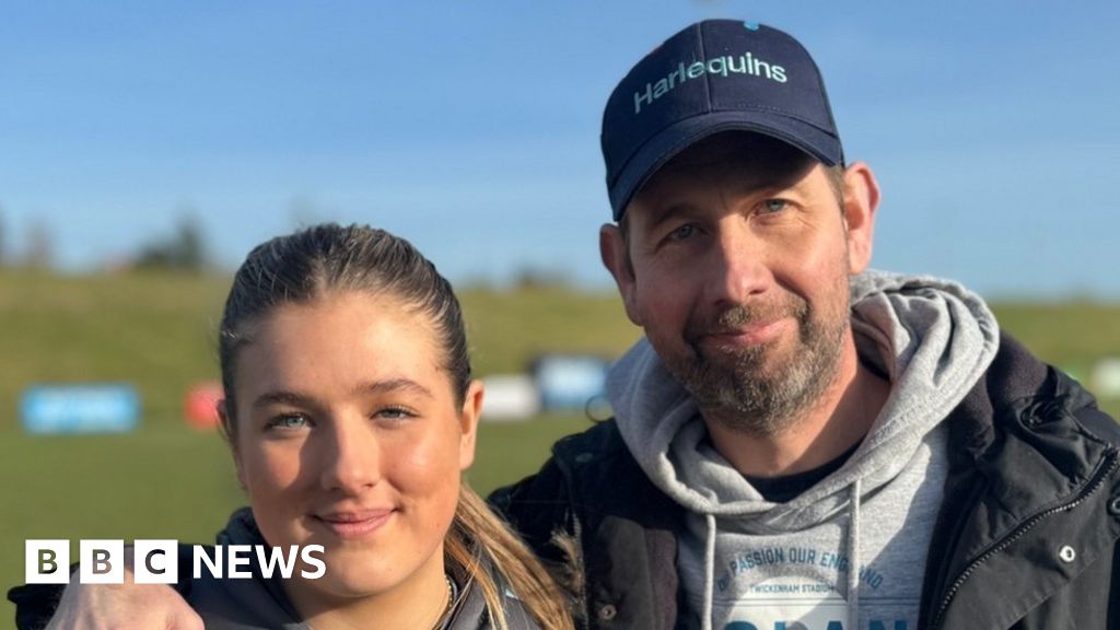 Fundraiser aims for rugby dad to see daughter play for England - BBC News