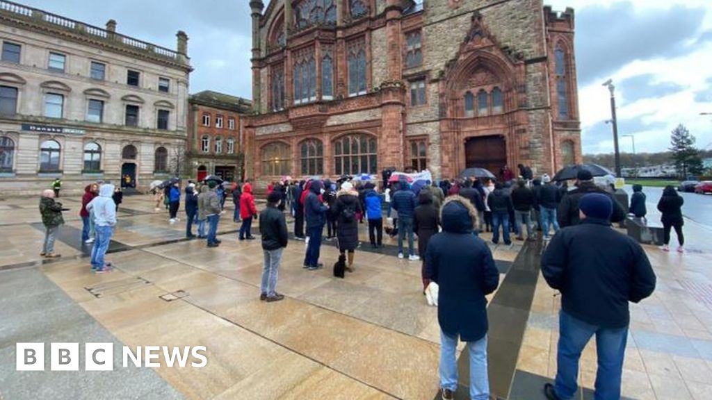 Covid-19: Man arrested and fines issued at Derry lockdown protest - BBC ...