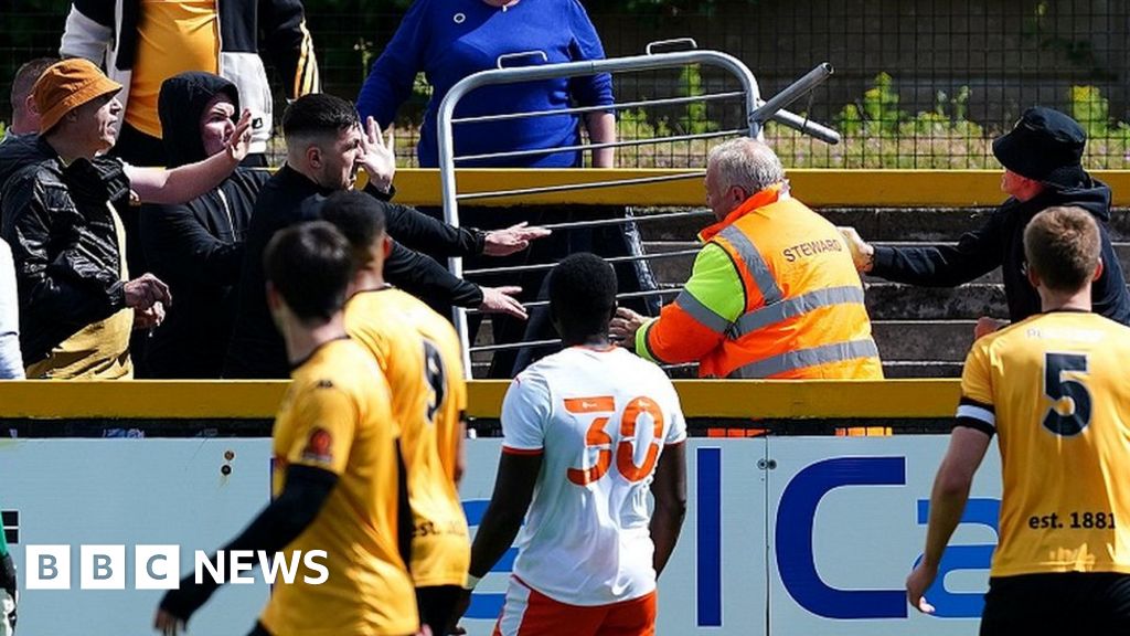Southport v Blackpool: Fighting fans could be banned - BBC News