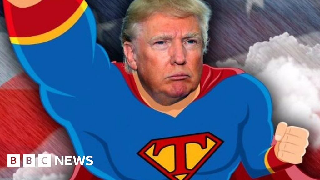 'Super Trump' lands in Times Square - BBC News