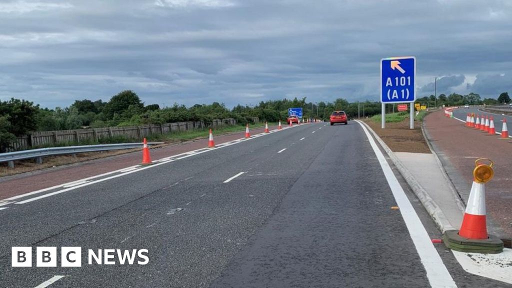 M1 Belfast bus lane extension is operational from Monday - BBC News