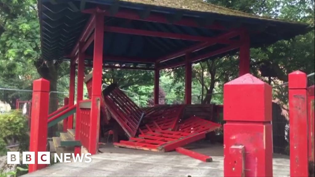 Manchester's Chinatown pagoda smashed by vandals - BBC News