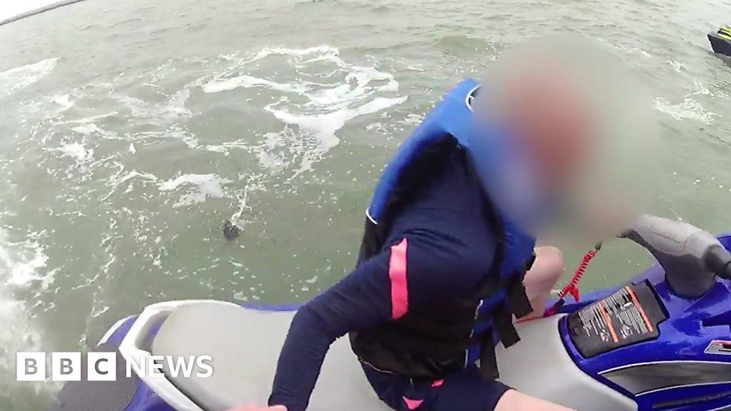 Bodycam captures watercraft collision with Essex police boat - BBC News