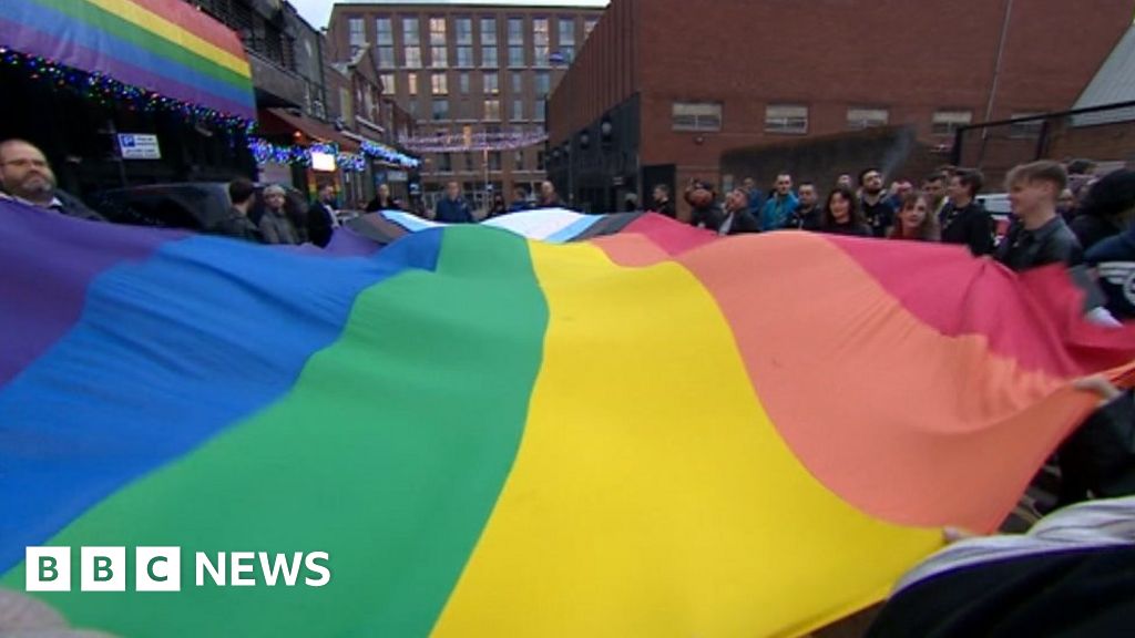 Hundreds gather in Birmingham to protest over homophobic attacks - BBC News