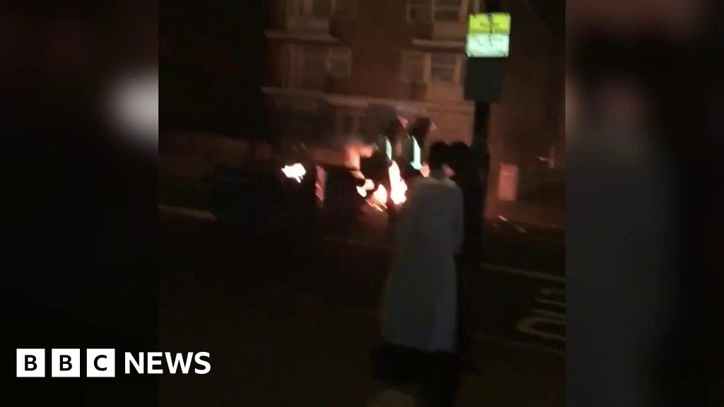 Fire started in Forest Gate protest