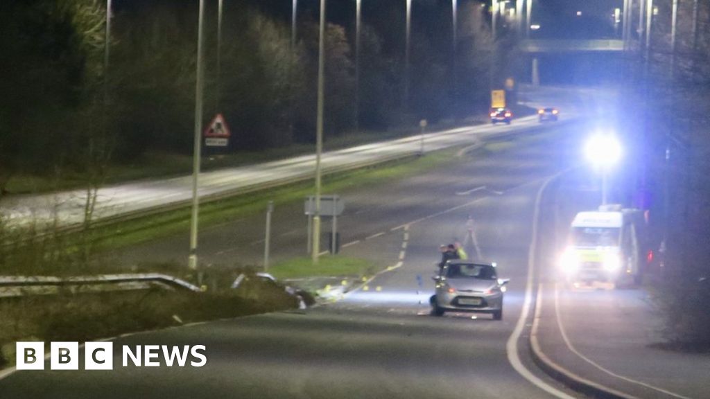 Driver dies as Leicester crash car rolls down embankment - BBC News