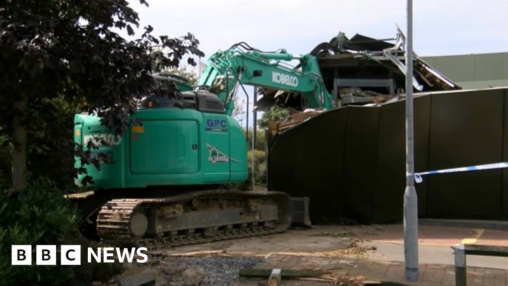 Laceby McDonald's crashed into with a 'stolen' digger