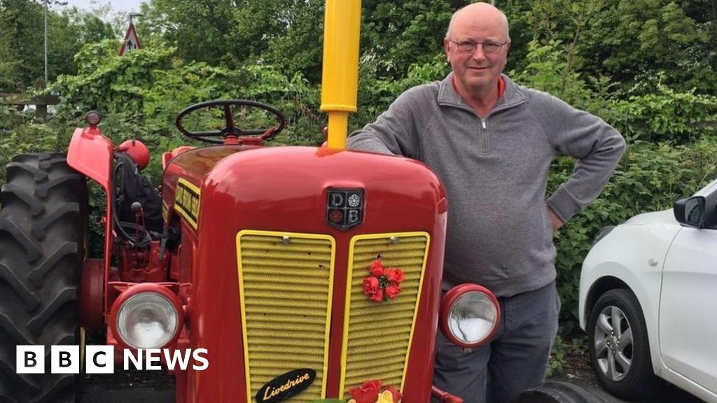 Restored vintage tractor driven in 874-mile long trip - BBC News