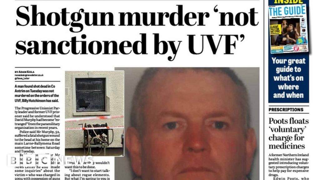 NI paper review: 'No UVF order' to murder; 'voluntary' medicine charges