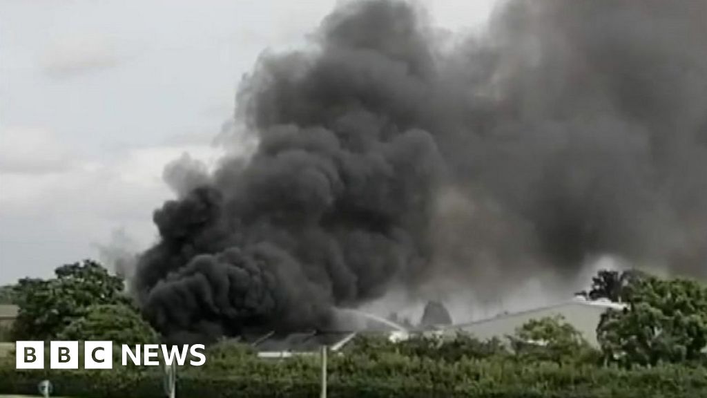 Large fire breaks out at Nuneaton engineering firm Mira - BBC News