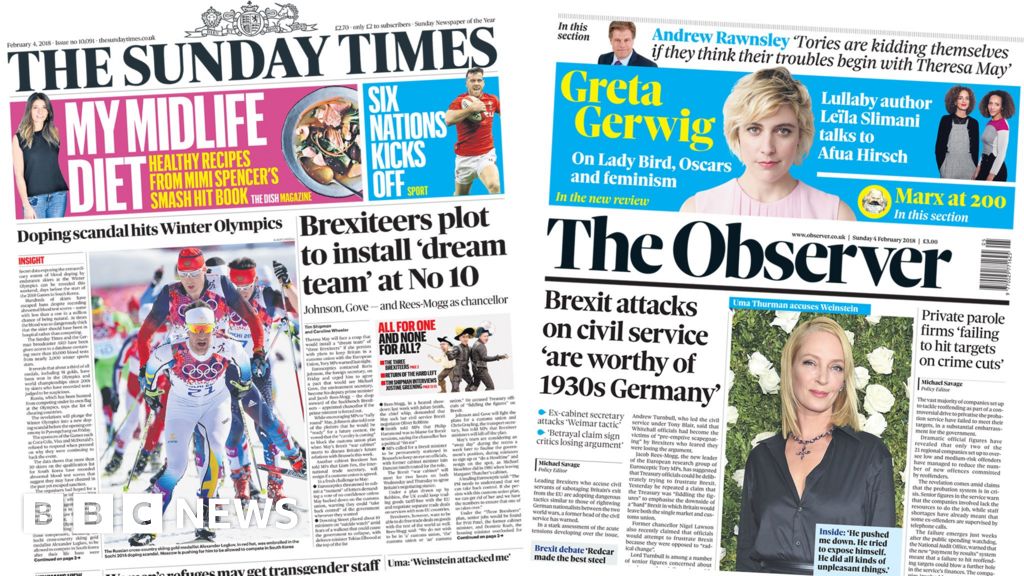 Newspaper headlines: Brexit 'dream team' in threat to PM