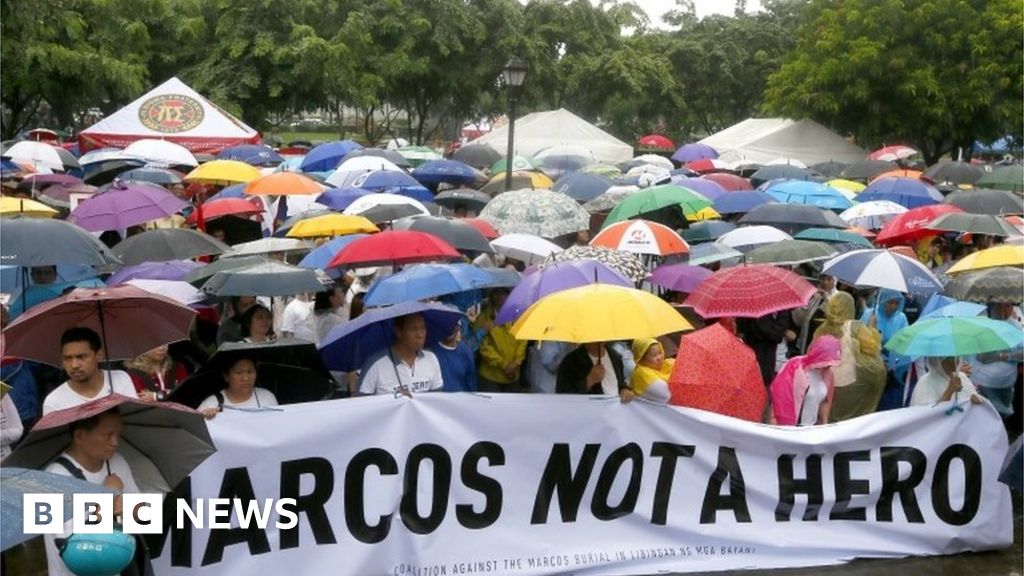 Philippines Marcos: Protest against 'hero' burial - BBC News