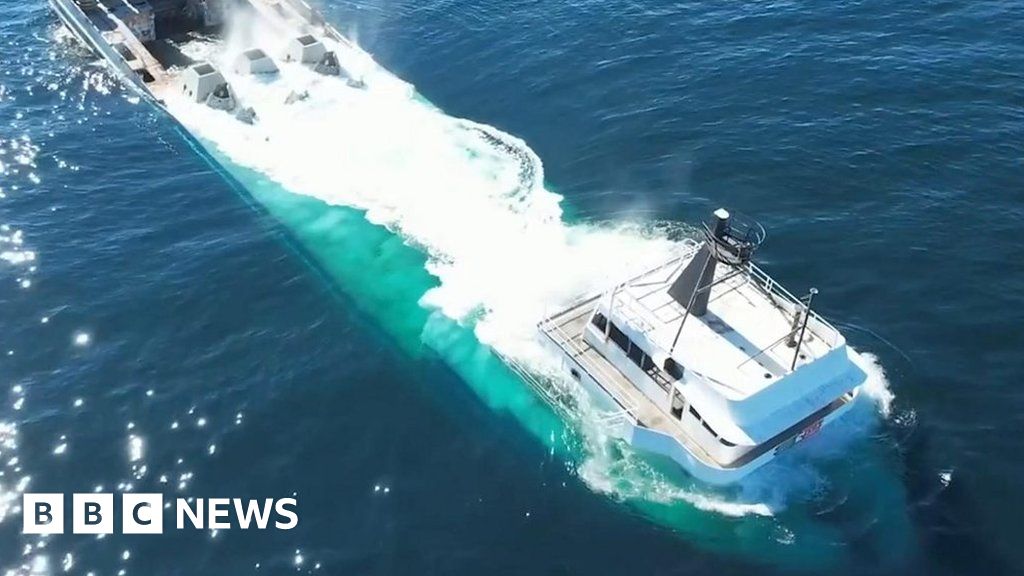 View from inside sinking ship, designed to become an artificial reef
