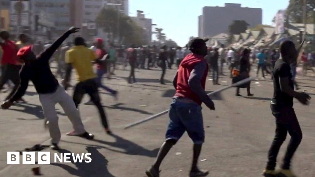 Zimbabwe election: Man shot in skirmishes with police in Harare