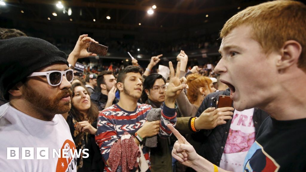Trump calls off Chicago rally following violent clashes - BBC News