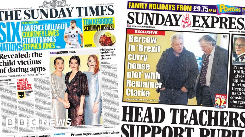 Newspaper headlines: Gagging orders and more Brexit plots - BBC News