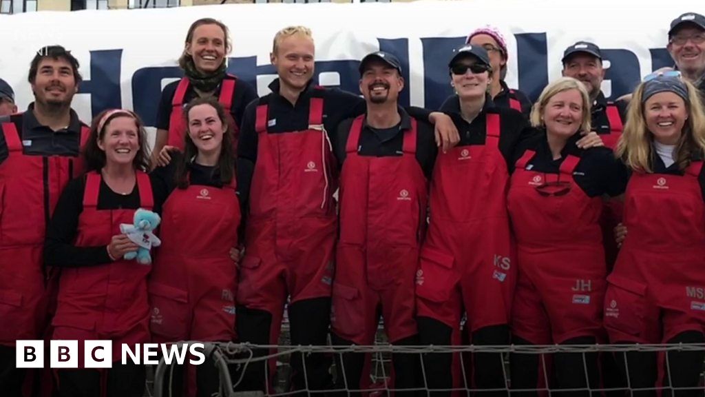 Sailors return after year at sea - BBC News